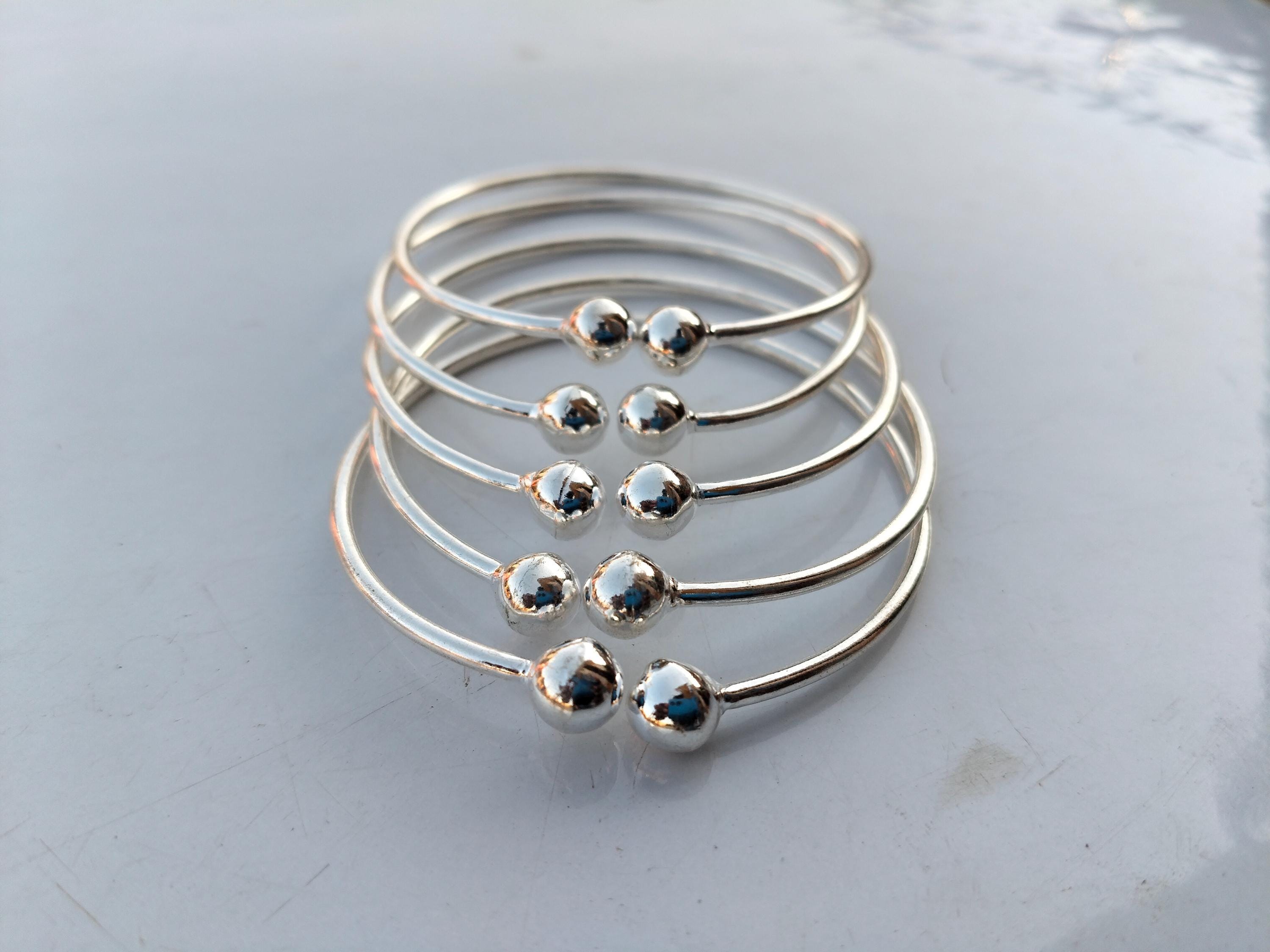 Sterling Silver Bangle Set, 925 Silver Bangles, Women's Jewelry - Etsy