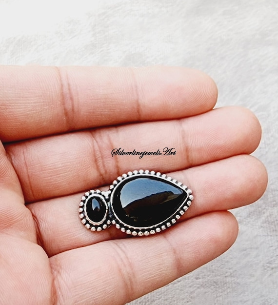 Black Onyx Ring 925 Sterling Silver Ring Handmade Jewelry Women Rings December Birthstone Promise Ring Gift for Her Onyx Silver Ring