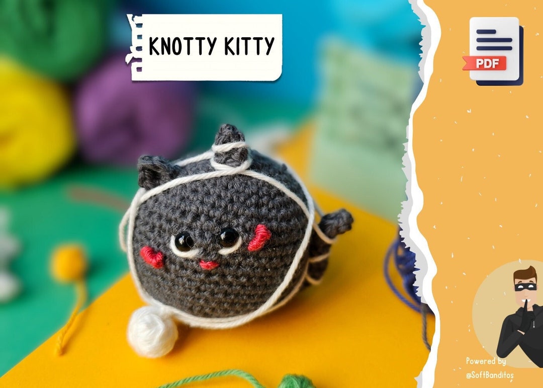 Adorable Knotty Kitty Cat Crochet Pattern Free Storybook Children's Book English PDF Amigurumi ...