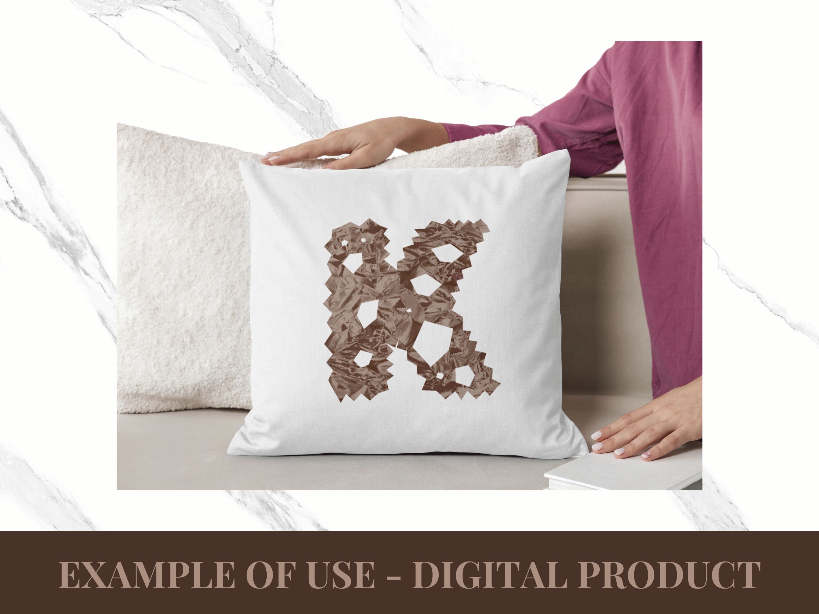 Soft Velvet Letters Clipart, Camel Tone Alphabet, Fabric Effect Letters ...