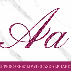 Magenta Glitter Letters Clipart, Fine Glitter Alphabet, Swirly ...