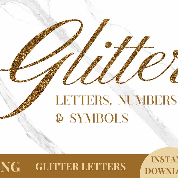 Swirly Glitter Gold Font - Etsy