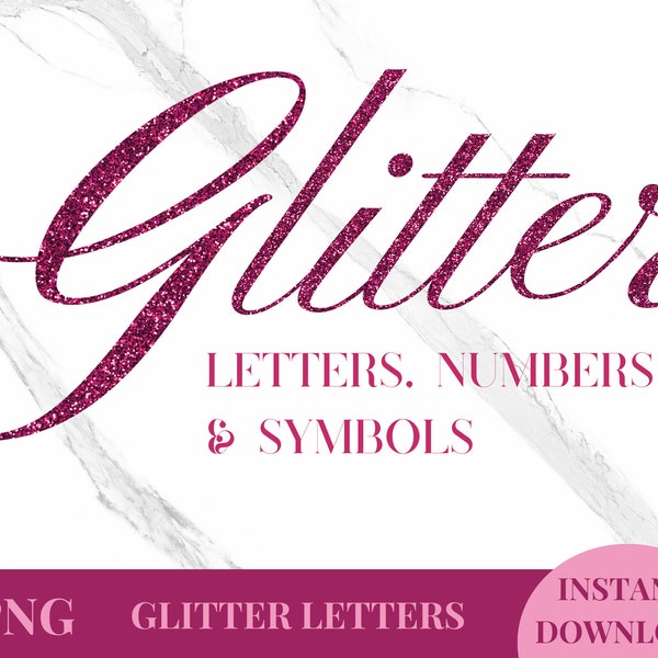 Pink Glitter Numbers - Etsy