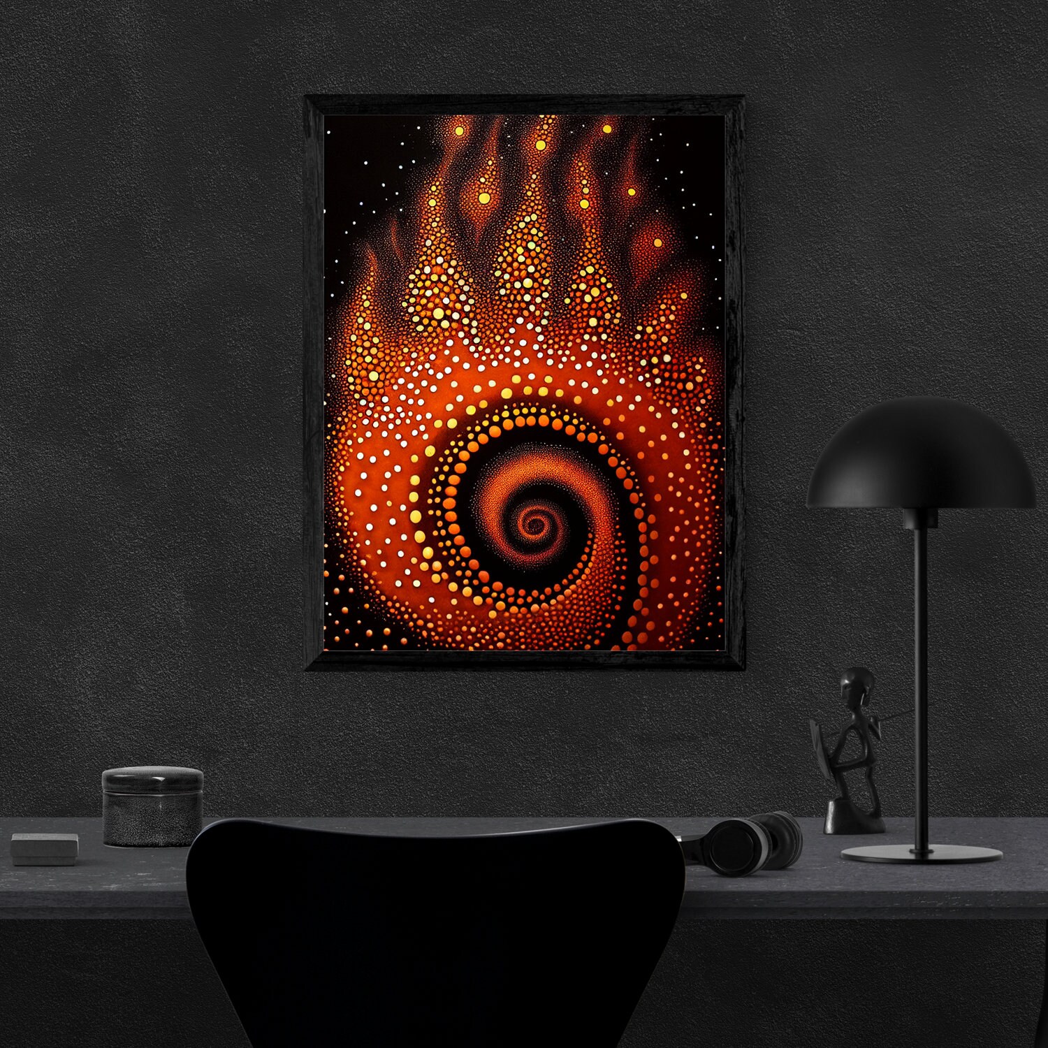 Vivid Abstract Fire Art – Modern Flame Print, Dynamic Heat Wave Decor ...