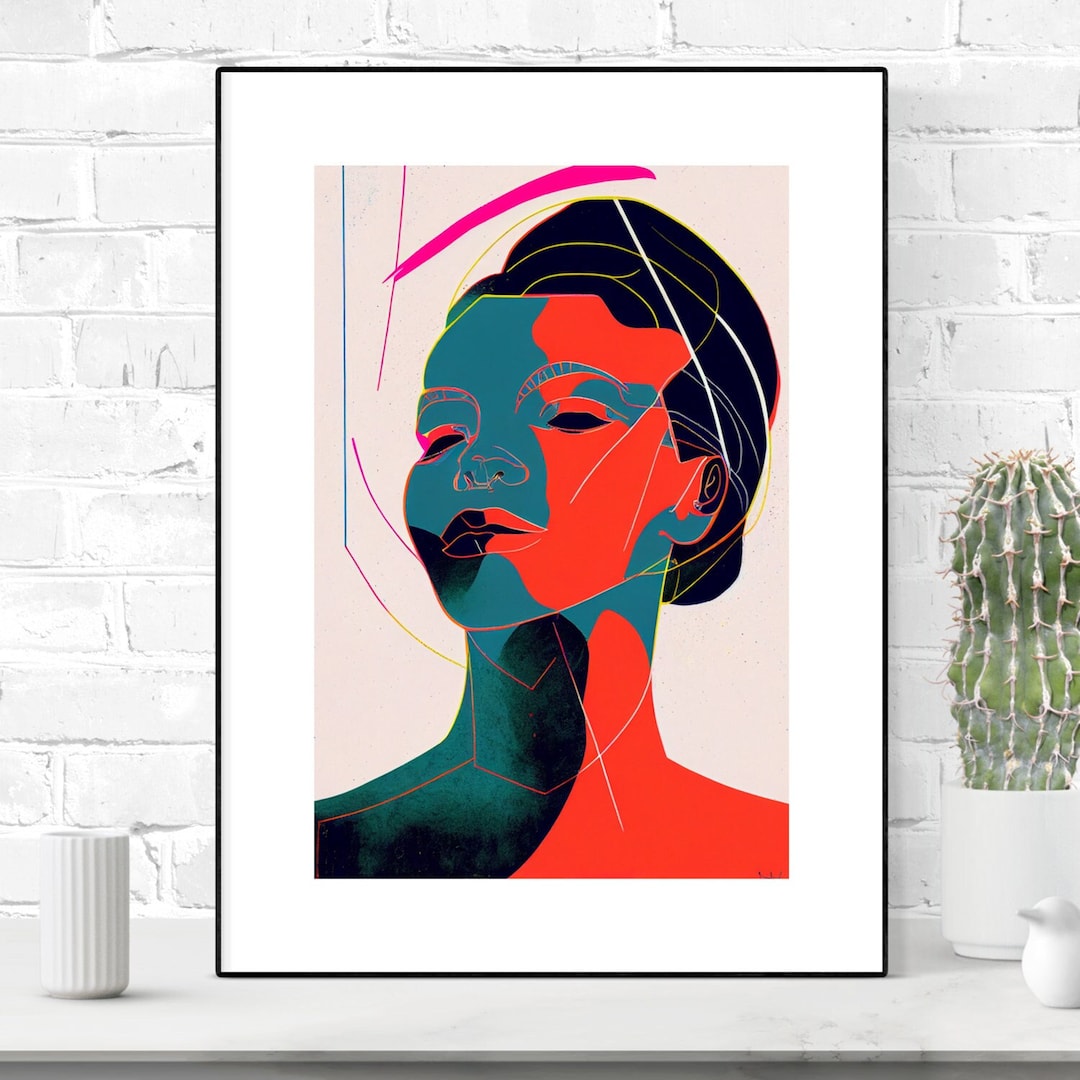 Abstract Female Figure Silhouette Wall Poster, Feminist Art, Minimalist ...