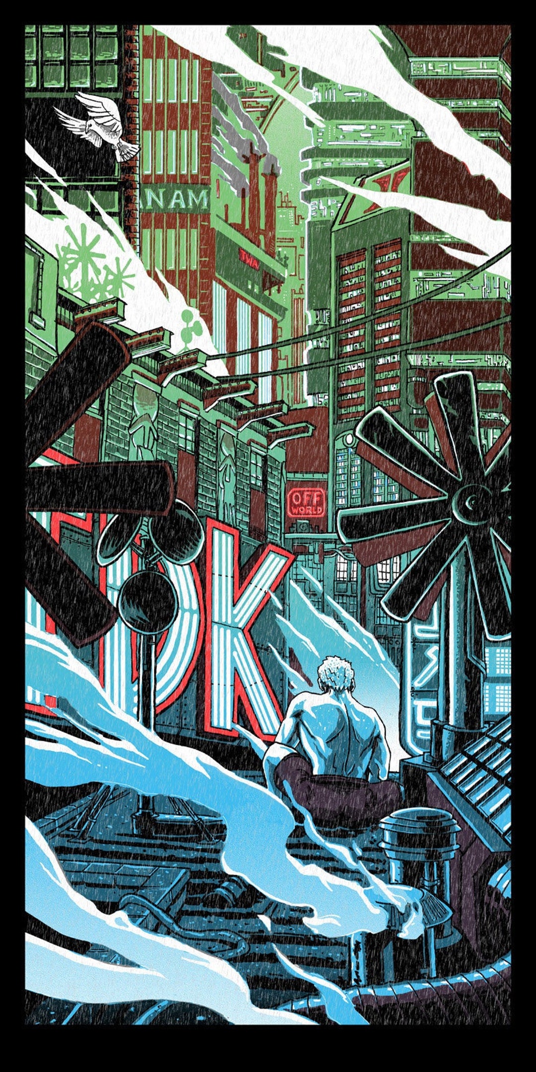 Blade Runner "tears in Rain" 12x24 Indigo Print - Etsy