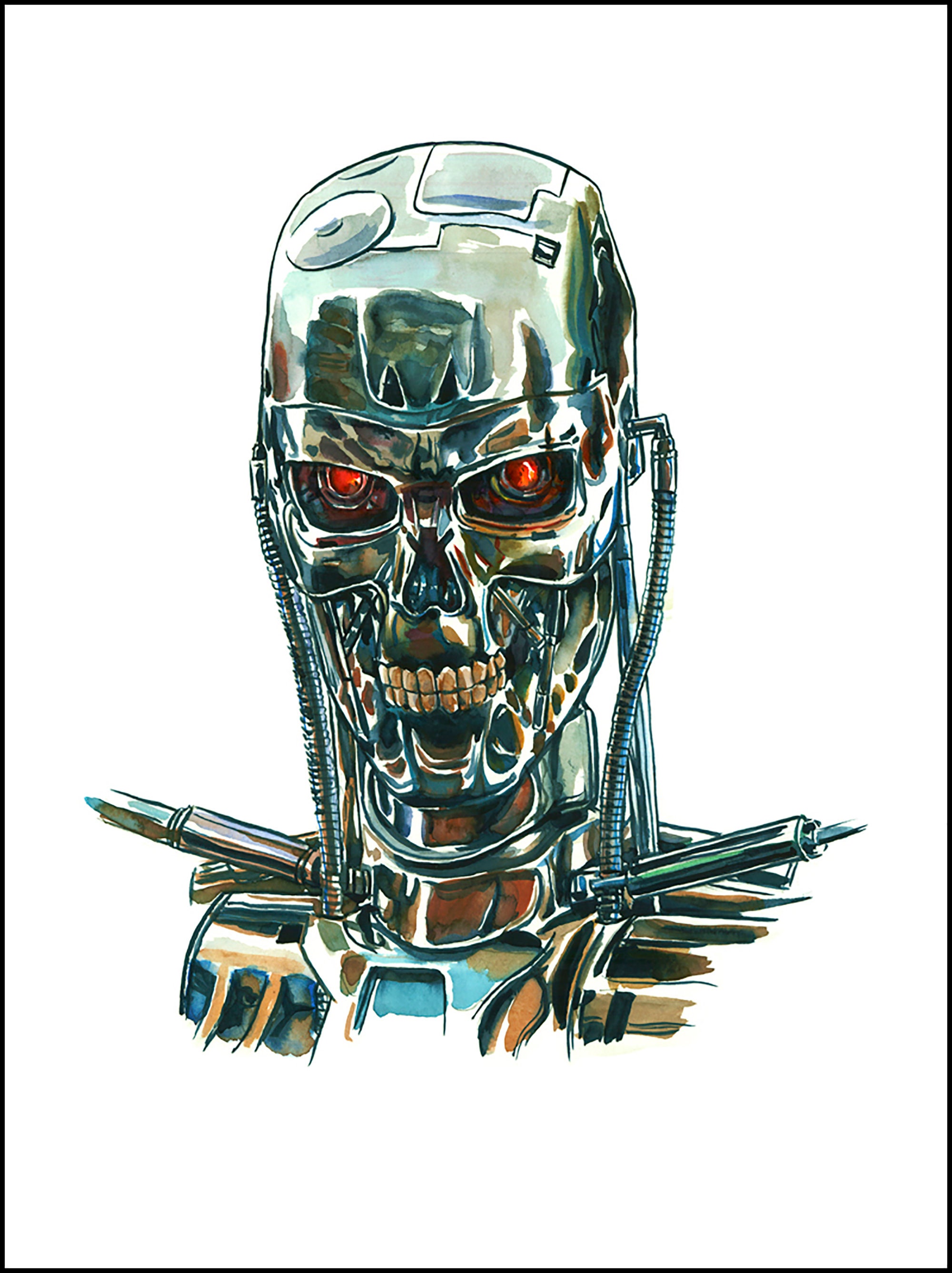 The Terminator 8x10 Giclee of My Original Watercolor Portrait - Etsy