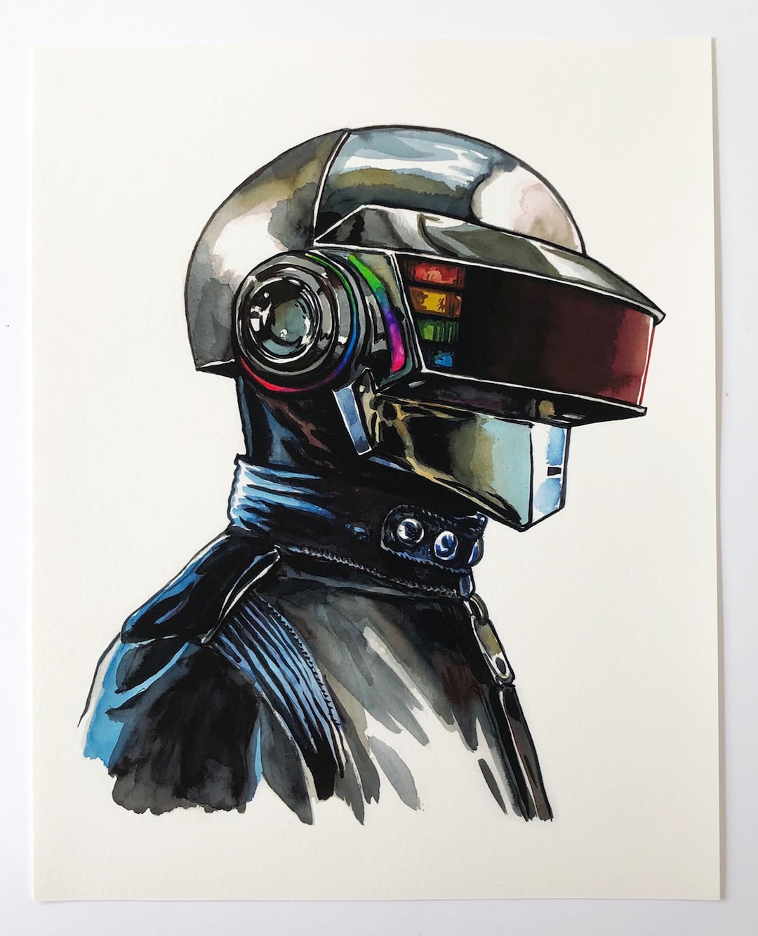 Daft Punk 8x10 Giclée of Water Color Portrait - Etsy