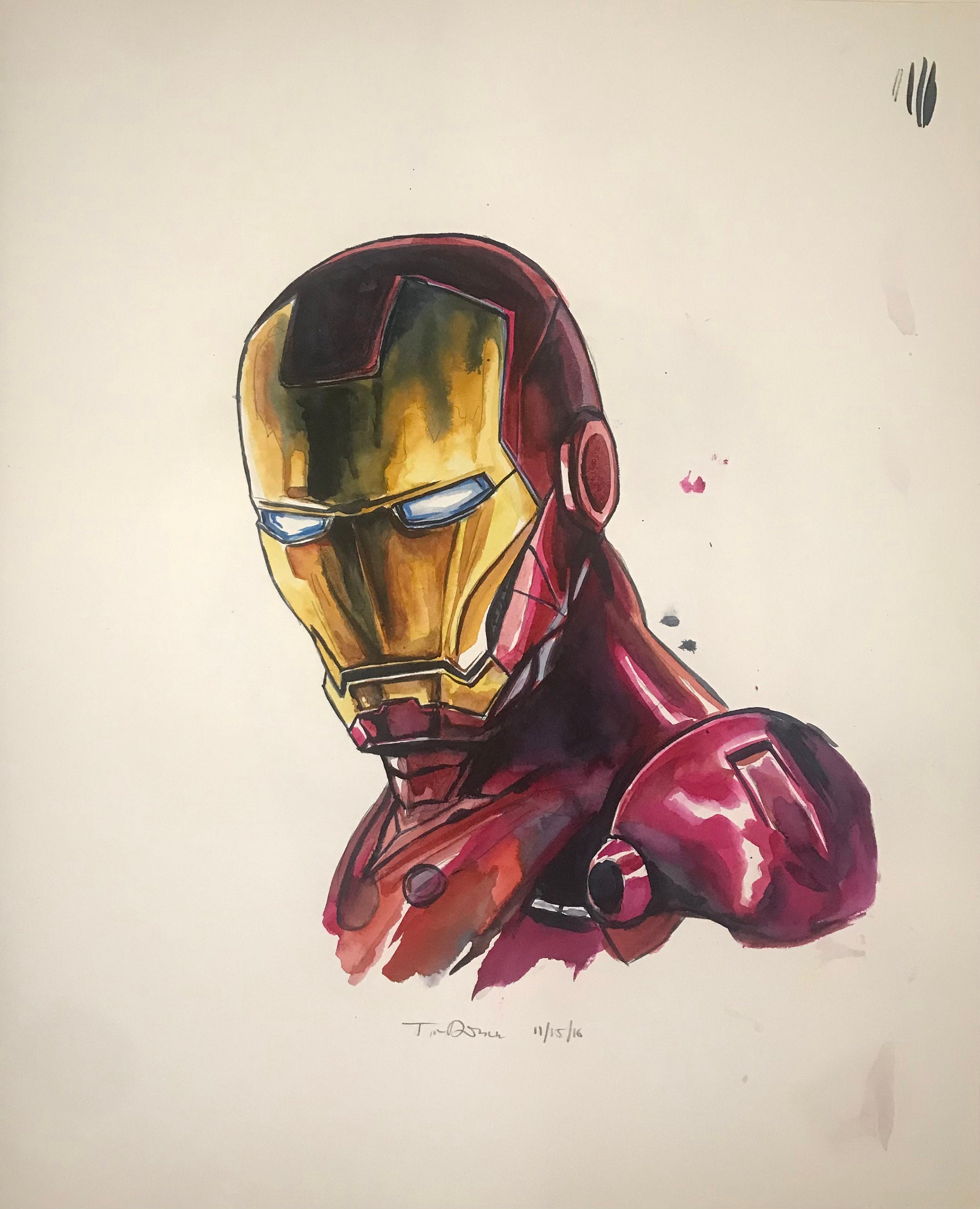 Iron Man Original Watercolor Painting - Etsy