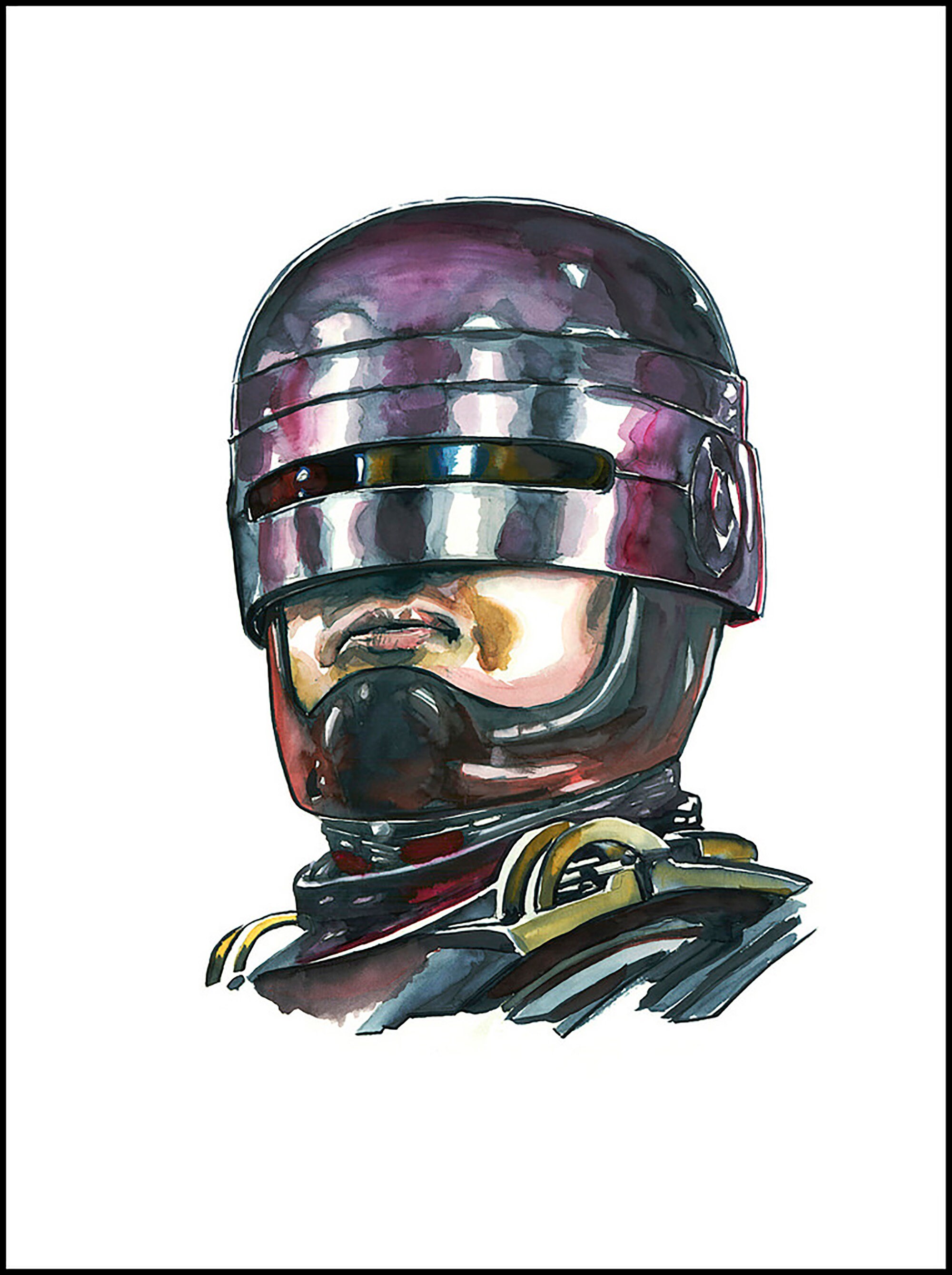 Robocop Alex Murphy 8x10 Giclee of My Original Watercolor Portrait - Etsy