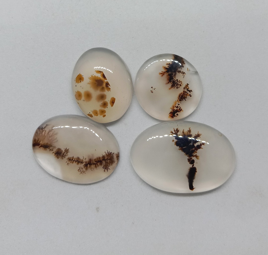 TOP 100% Natural Beautifull Shazar Stone Dendrite Agate Unique Oval ...