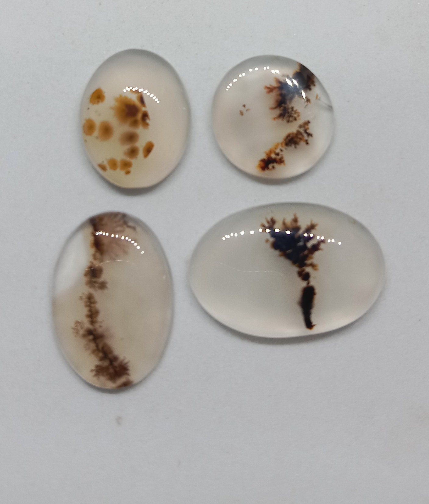 TOP 100% Natural Beautifull Shazar Stone Dendrite Agate Unique Oval ...