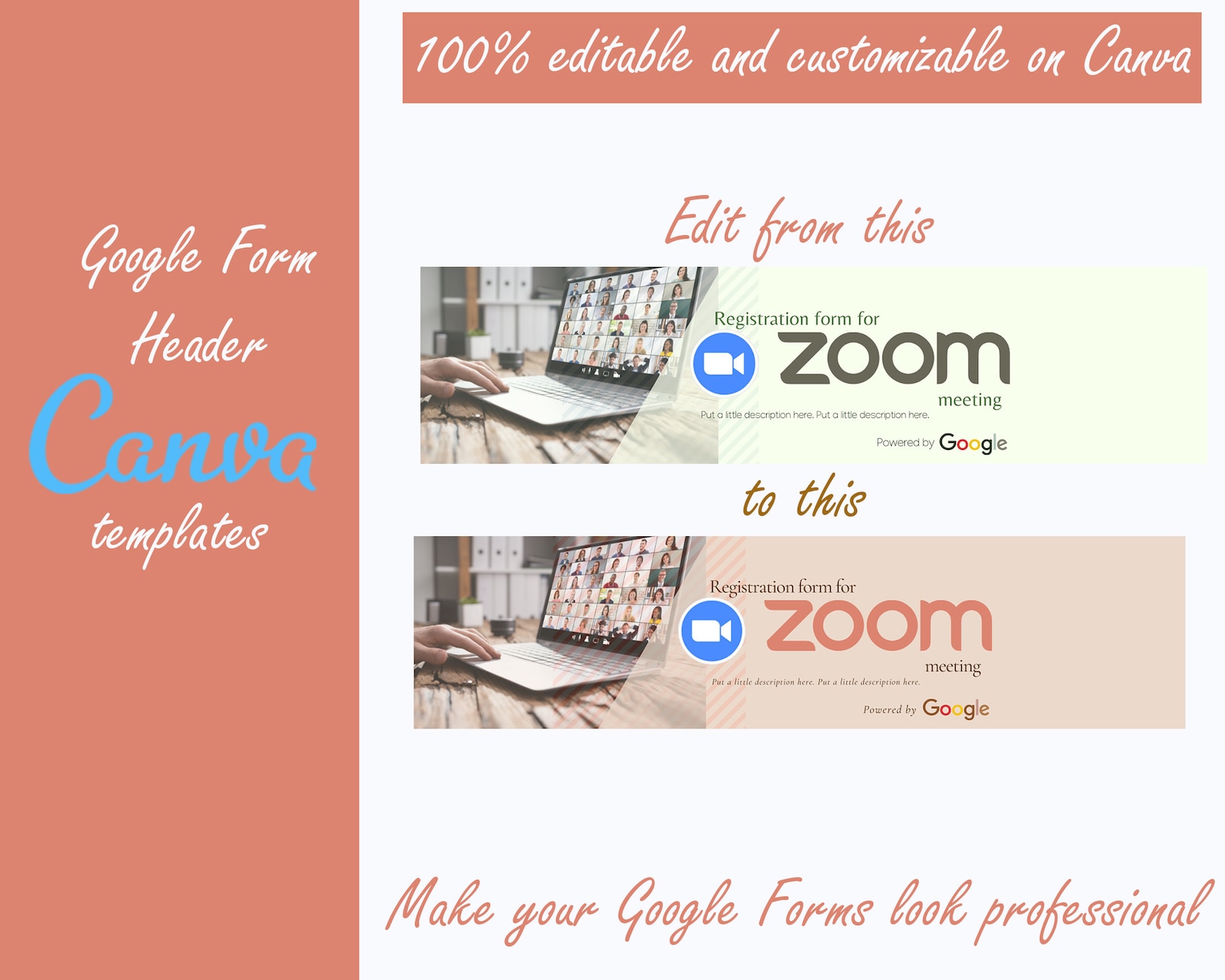 10 Editable Google Form Header Templates With Canva for Online - Etsy India