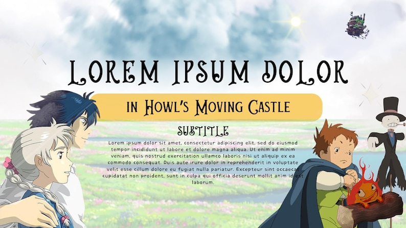 Howl's Moving Castle Canva Template Presentation Anime Ghibli Movie - Etsy