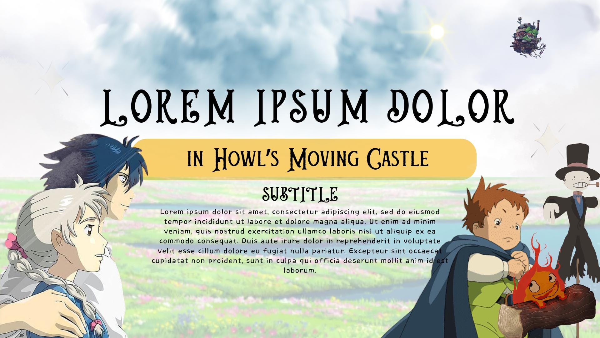 Howl's Moving Castle Canva Template Presentation Anime Ghibli Movie - Etsy