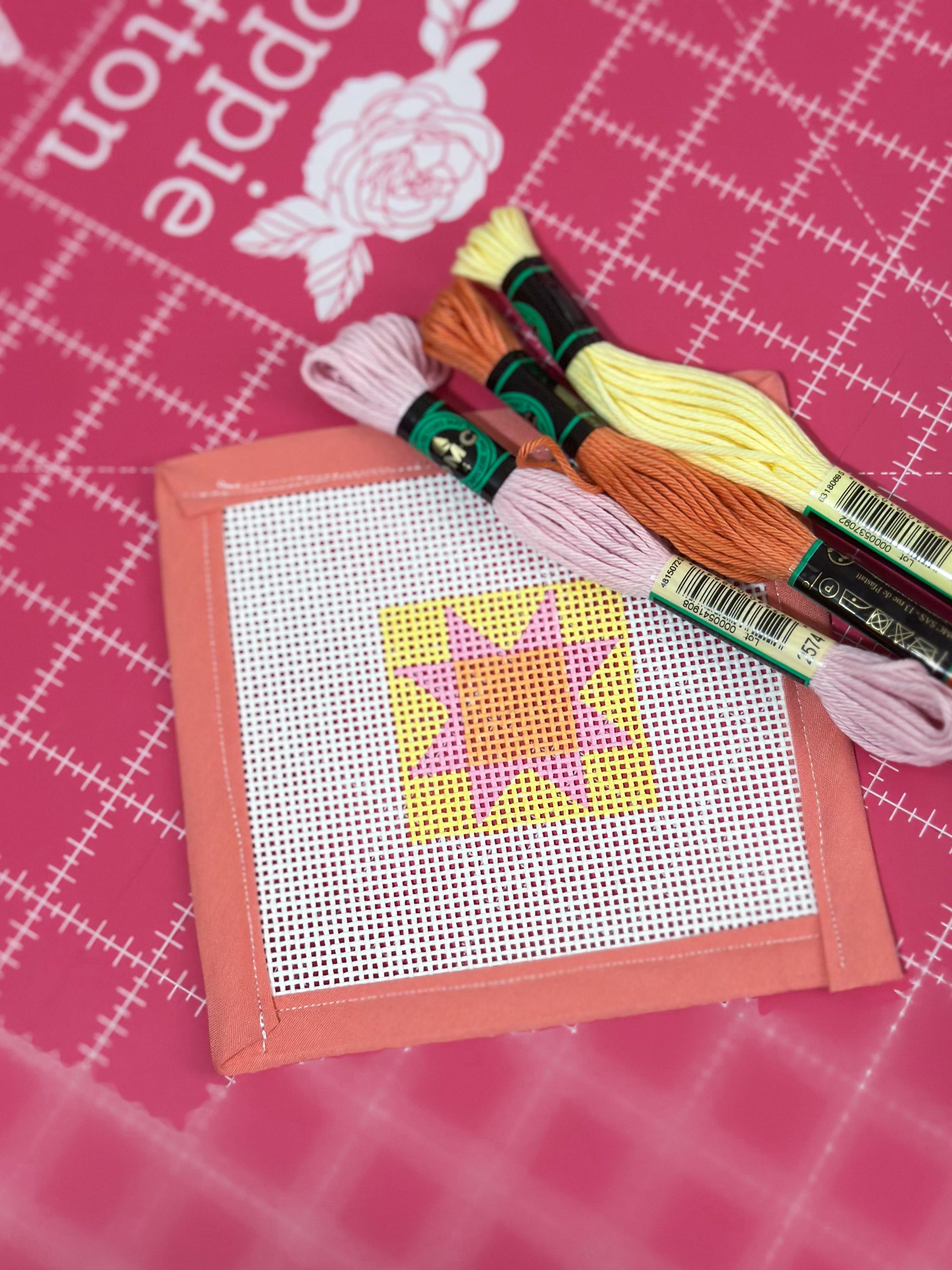 Customizable Sawtooth Star Quilt Block Needlepoint Canvas 13 Mesh ...