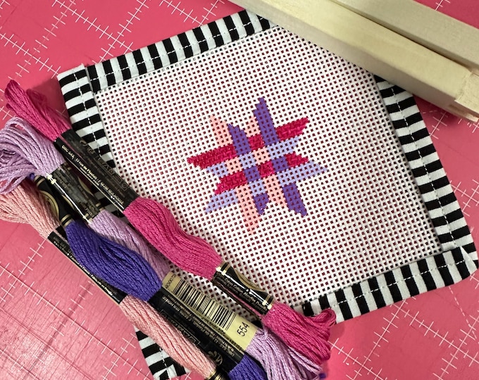 Plaid Star Beginner Needlepoint Kit - DIY Craft Project for Beginners ...