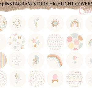 24 Instagram Story Template boho Highlight Cover Icons Boho Instagram ...
