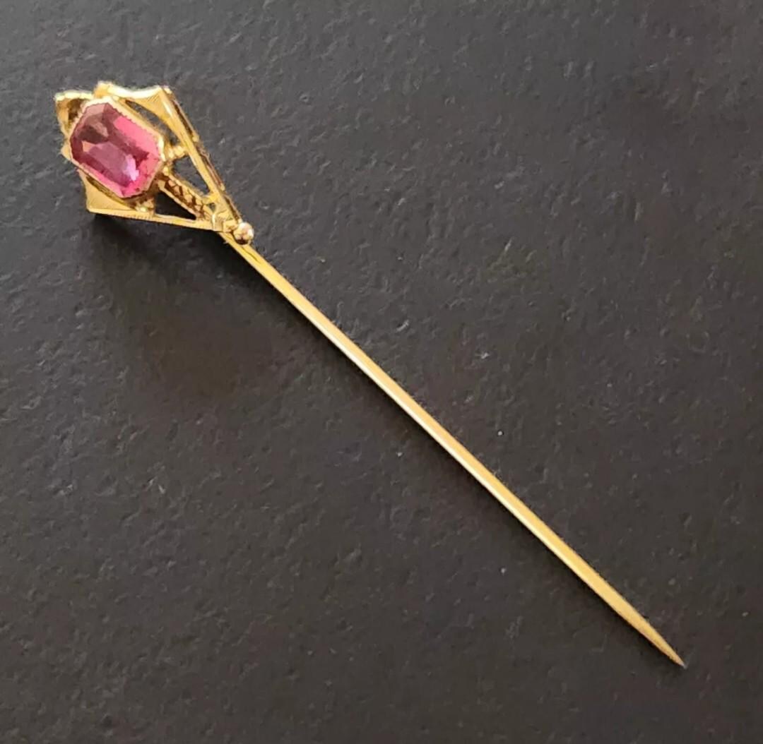 14K 10K YELLOW GOLD Antique Victorian Stick Pin 1.43 Grams With ...