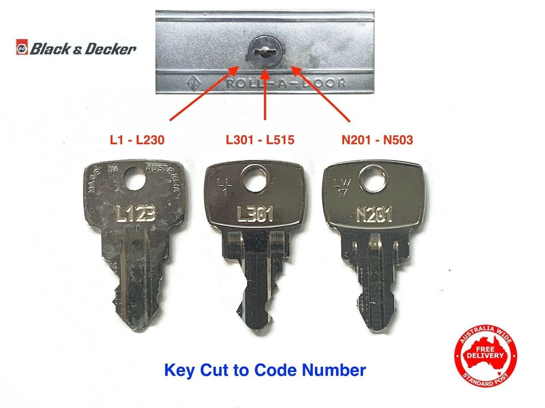 Old Style B & D Garage Roller Door Keys Cut to Code Number - Etsy
