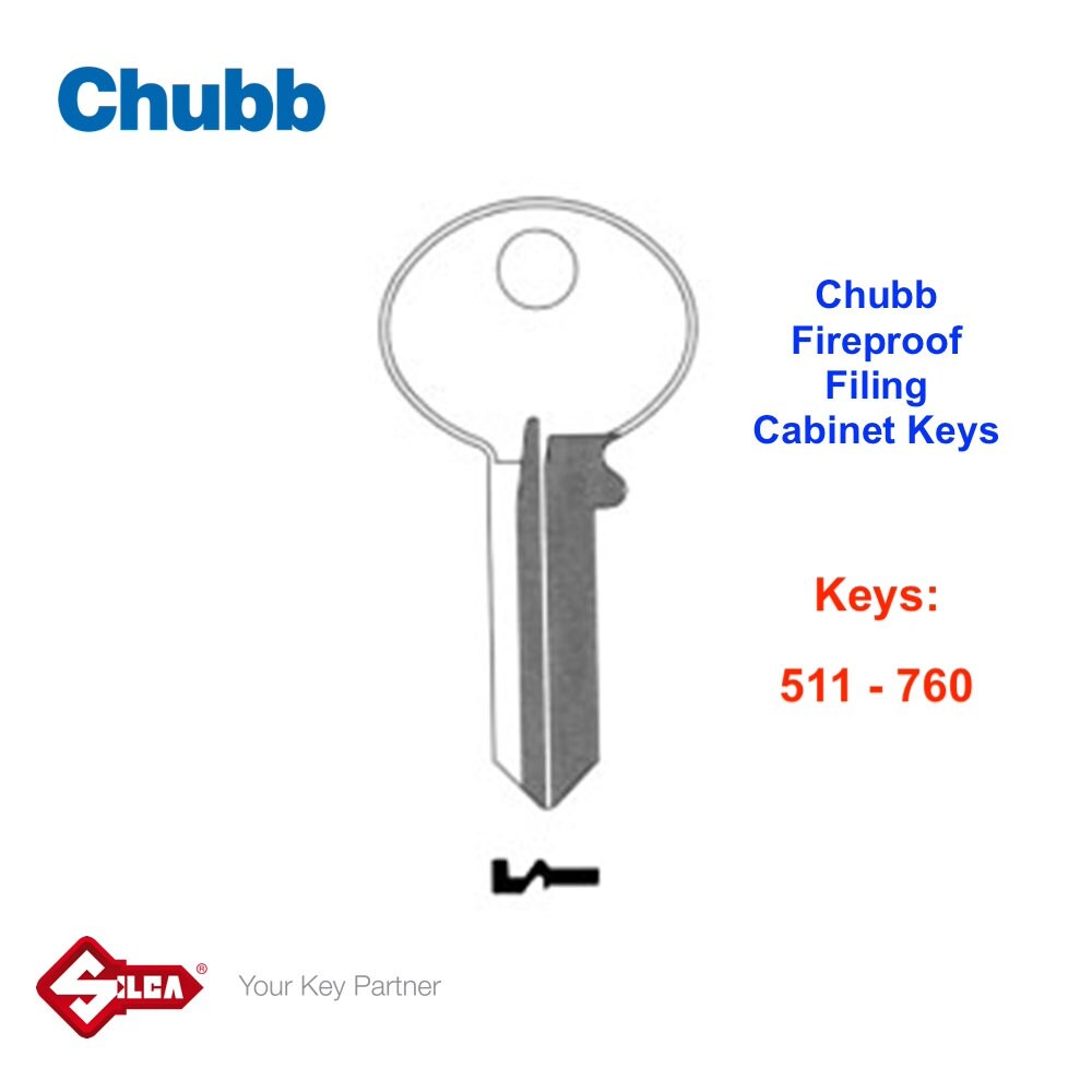Chubb Fireproof Filing Cabinet & Safe Keys Cut to Code Number 511 - 760 ...