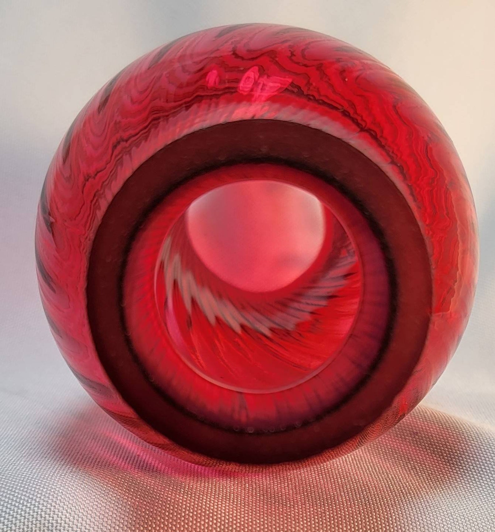 FENTON PANCAKE Boudoir Lamp. Cranberry. 300. - Etsy