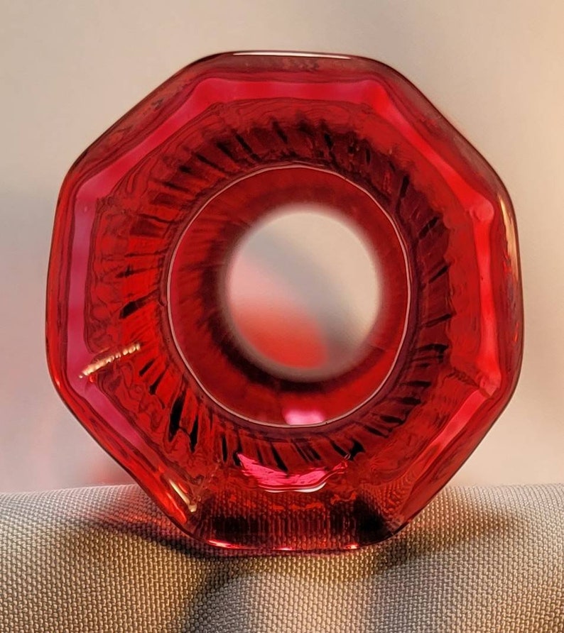 FENTON PANCAKE Boudoir Lamp. Cranberry. 300. - Etsy
