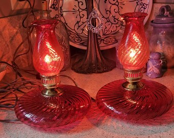 Fenton Pancake Lamps - Etsy