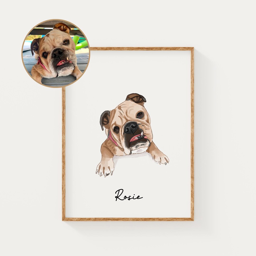 Custom Pet Portrait, Dog Watercolor Painting, Hand-painted Cat Portrait ...