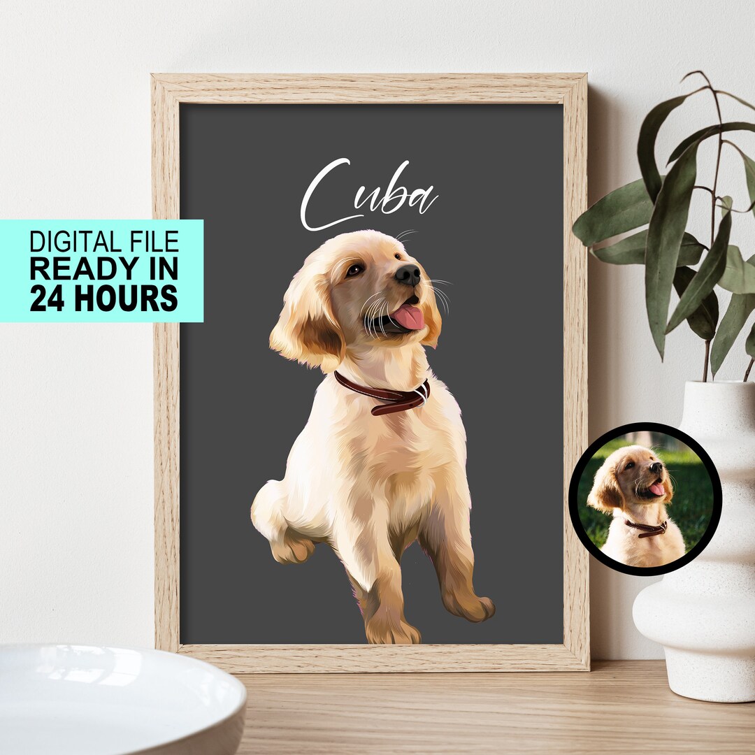 Custom Vector Pet Portrait | Cat & Dog Portrait From Photo | Pet ...