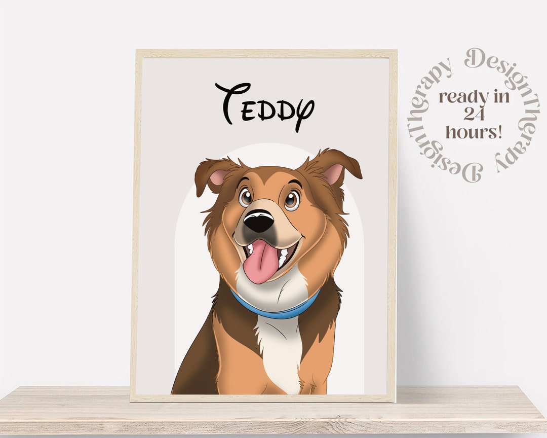 Custom Cartoon Pet Portrait | Cat & Dog Portrait From Photo | Pet ...