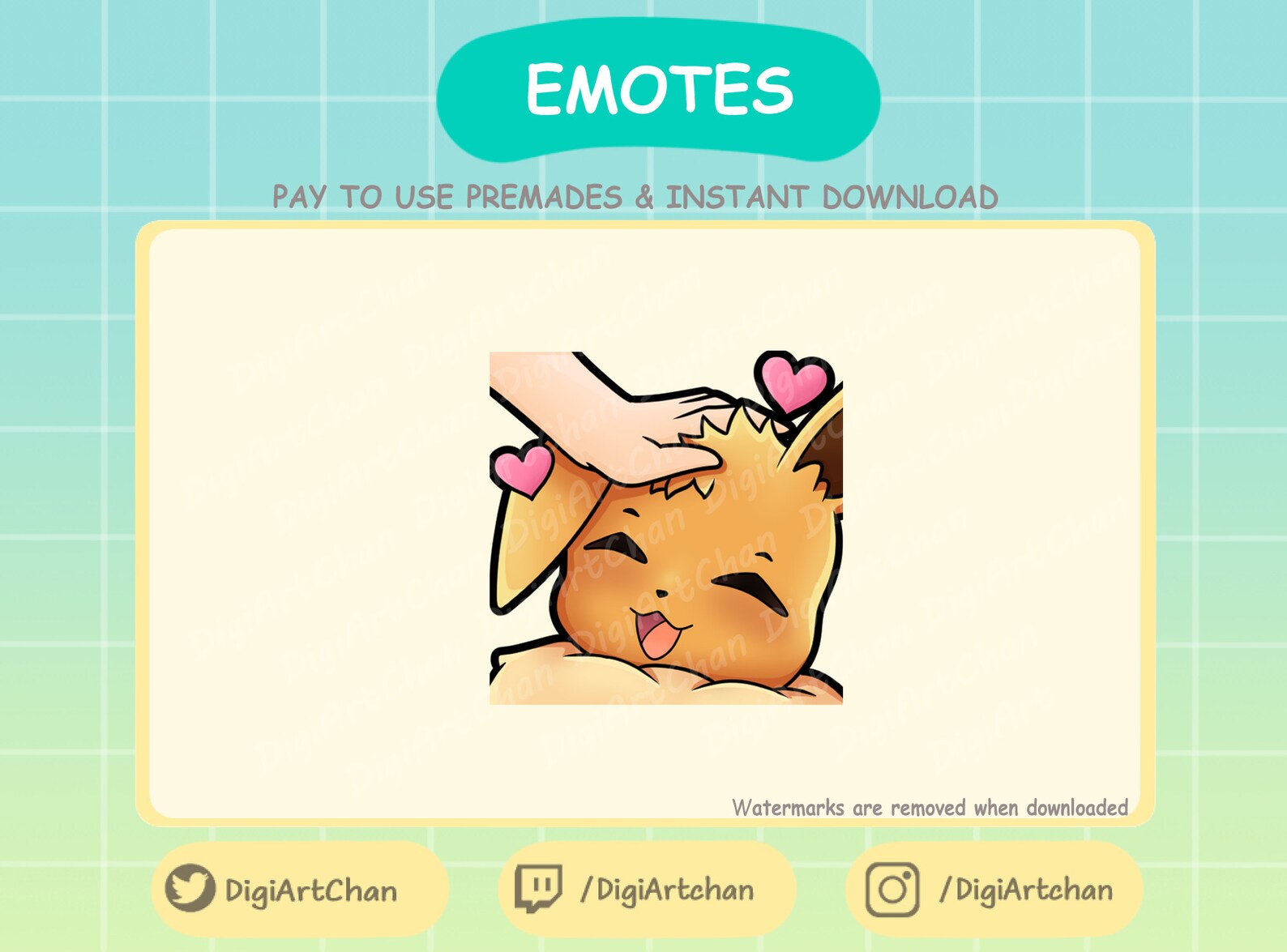 Eevee Pat Emote Premade for Twitch and Discord Download Digital Files ...