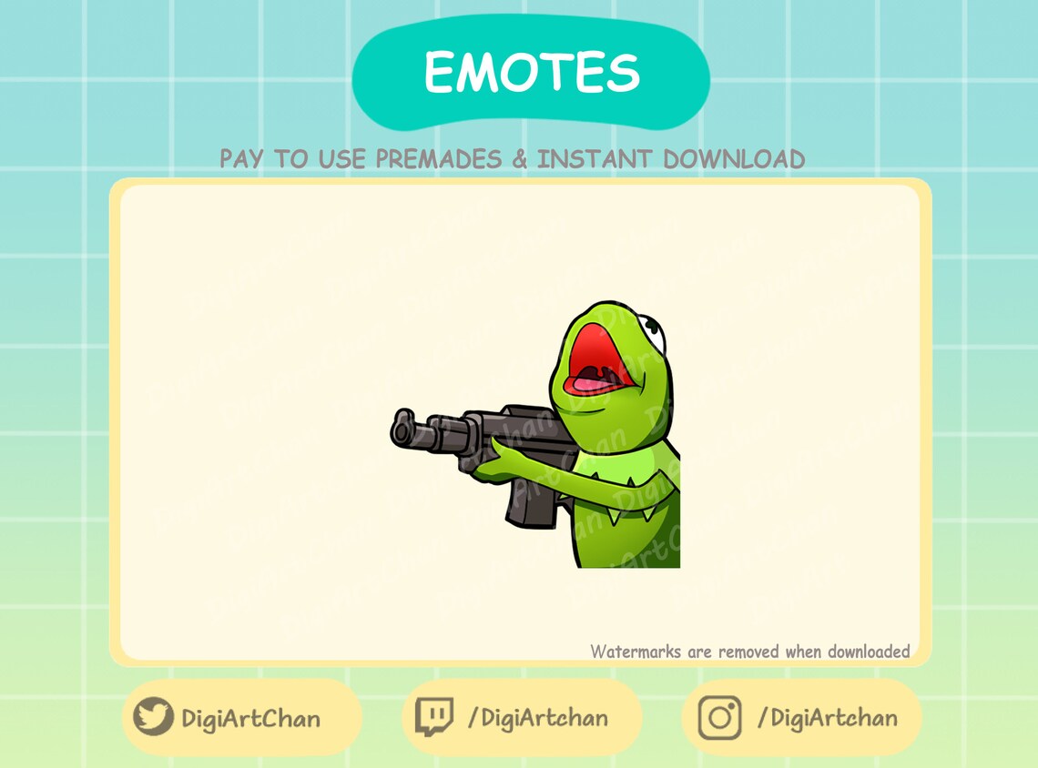 Kermit the Frog War Cry Emote for Twitch and Discord Download Digital ...