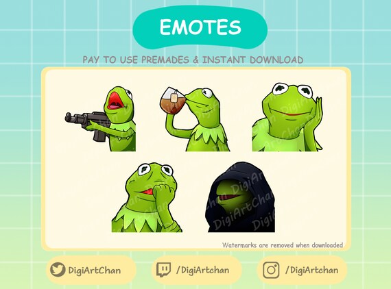 Kermit the Frog Emote Pack Premade for Twitch and Discord | Etsy
