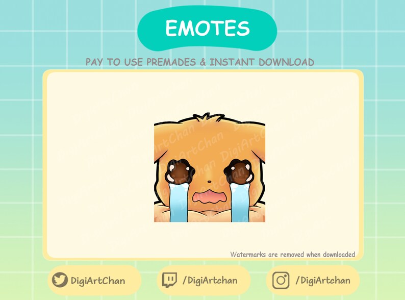 Eevee Sad Emote Premade for Twitch and Discord Download Digital Files ...