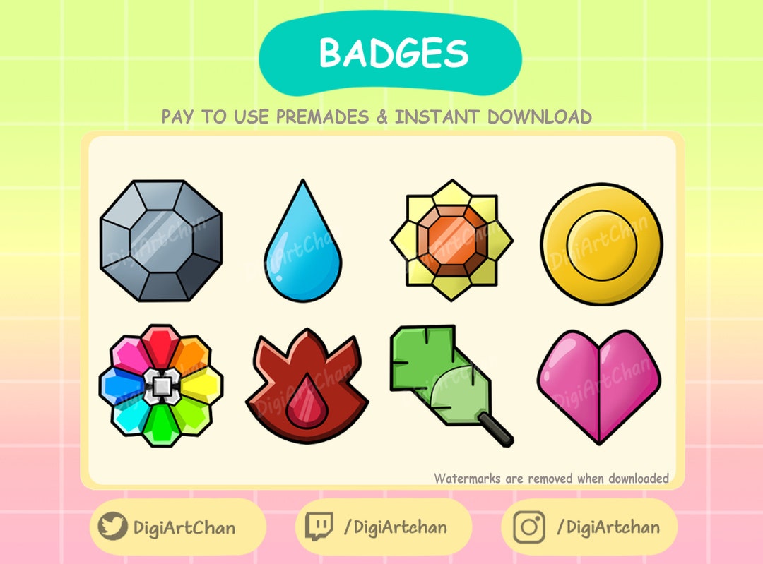 1st Gen Pokemon Badges - Sub/badges - Etsy