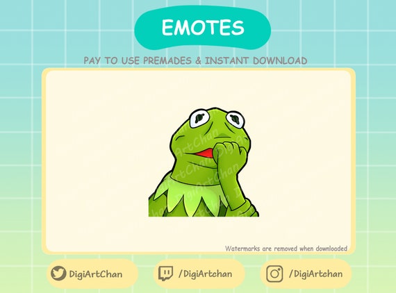 Kermit the Frog Nervous Emote Premade for Twitch and Discord | Etsy