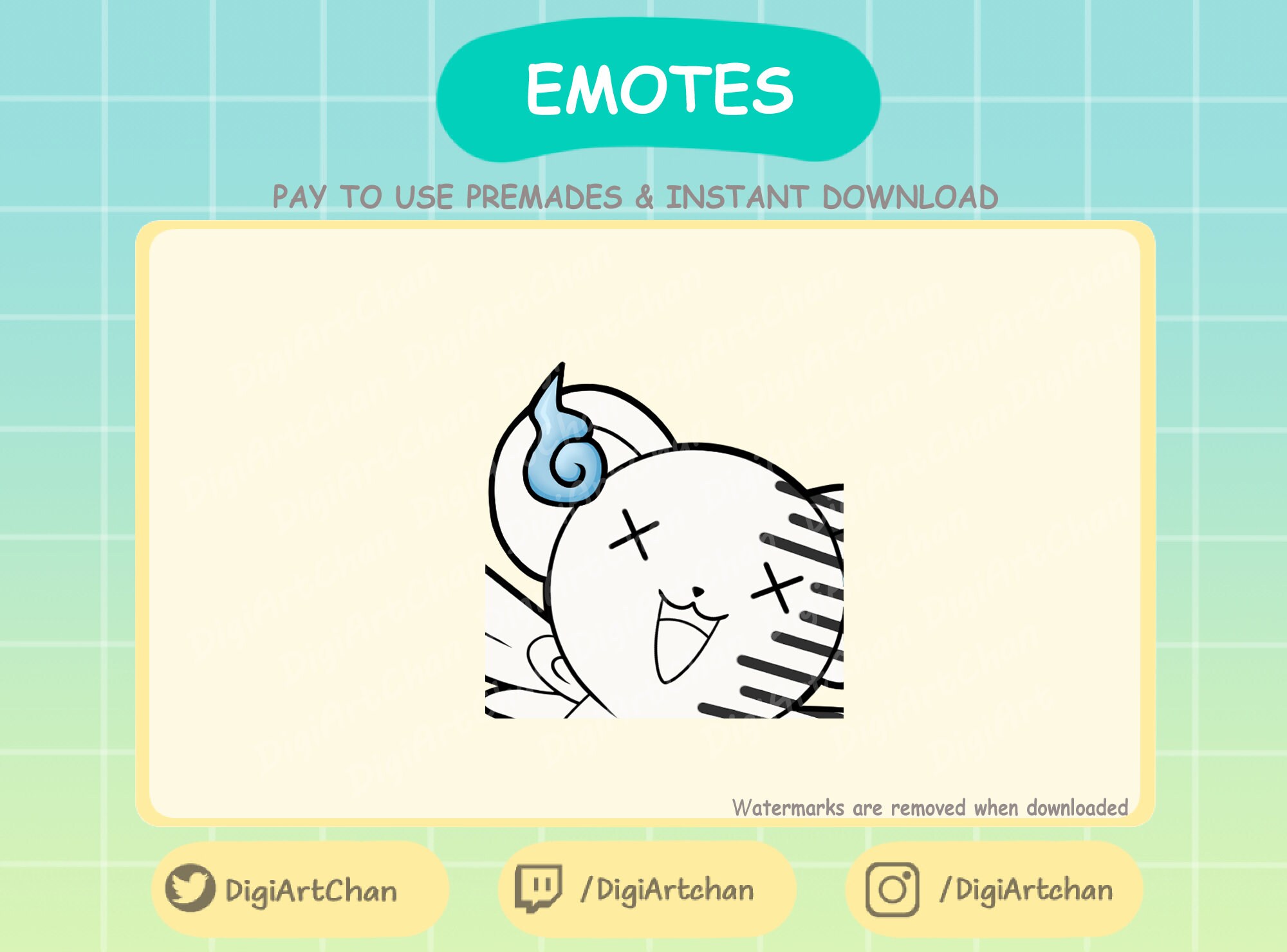 Keroberos Faint Emote for Twitch and Discord Download Digital Files ...