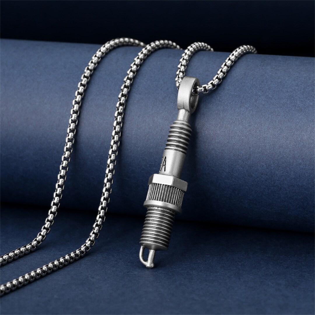 Silver Spark Plug Necklace Sterling Silver Spark Plug Charm - Etsy