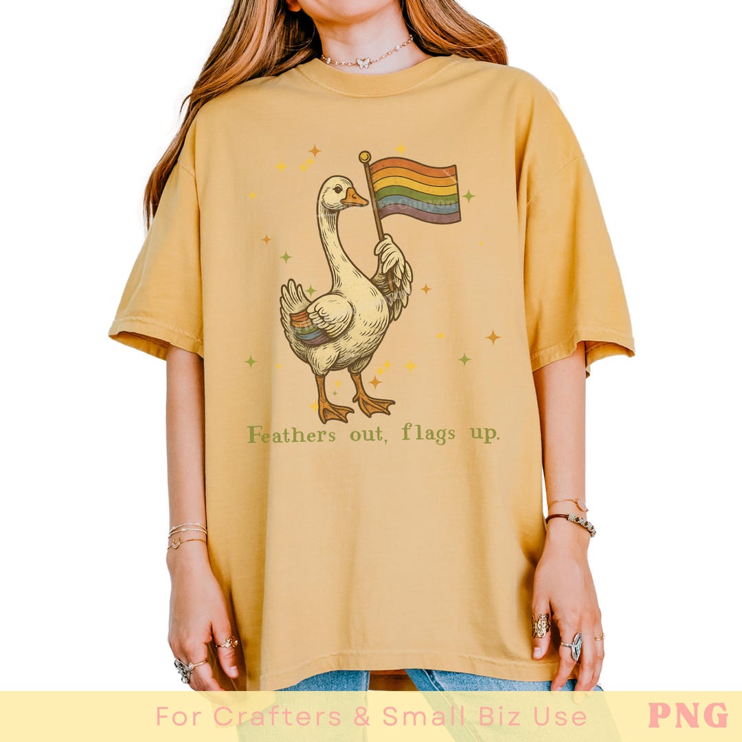 Feathers Out Flags up Pride Goose Printable PNG Digital Download for ...