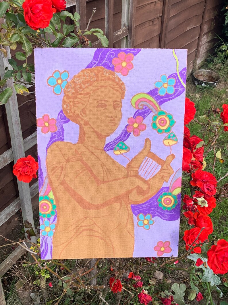 ORIGINAL Erato Greek Muse Patron of Lyric Poetry Statue Painting - Etsy