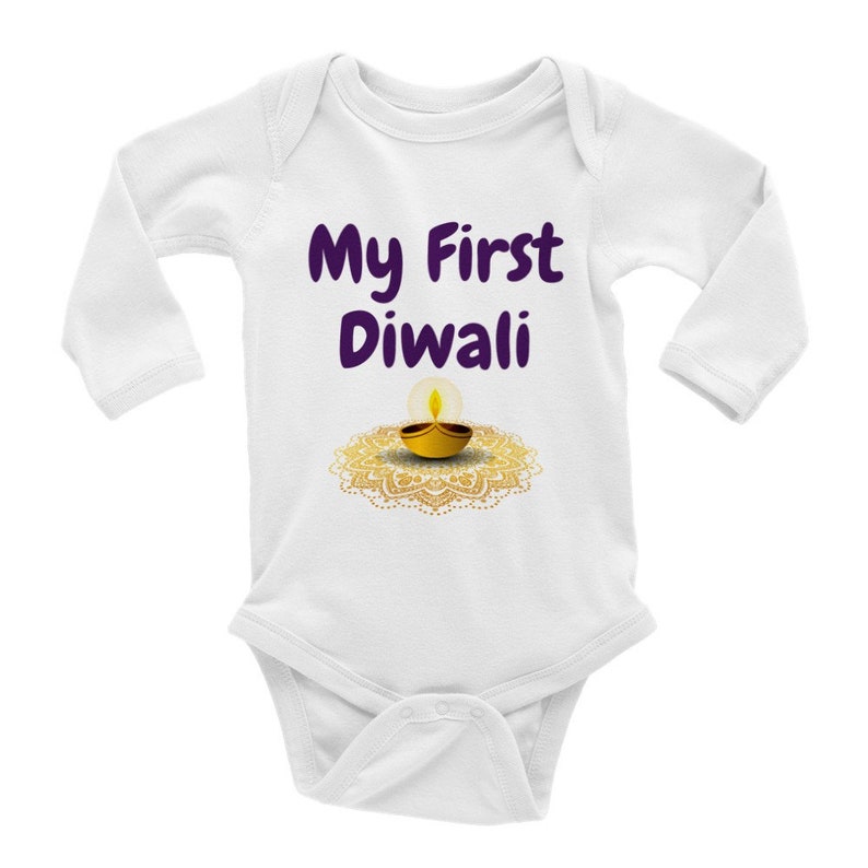 Baby's First Diwali Onesie Happy Diwali Outfit My First Diwali Bodysuit ...