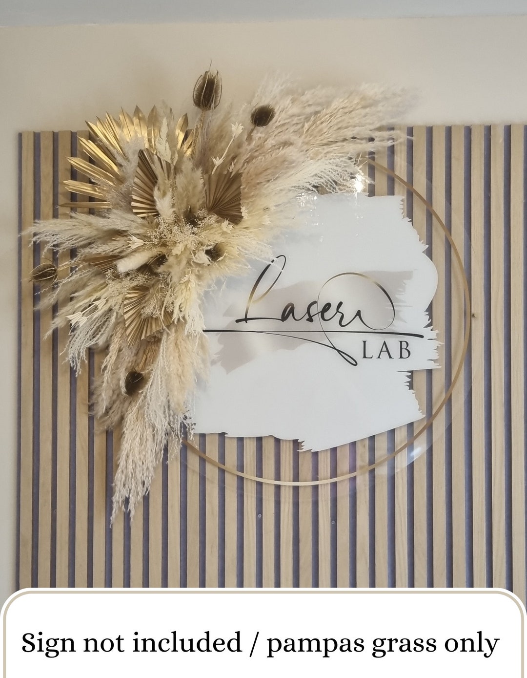 XL 100cm Pampas Wall Decor // GOLD Pampas Decor /salon Mirror Pampas ...