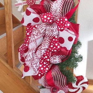 Red & White Candy Cane Garland/american Giant Candy Themed Christmas ...