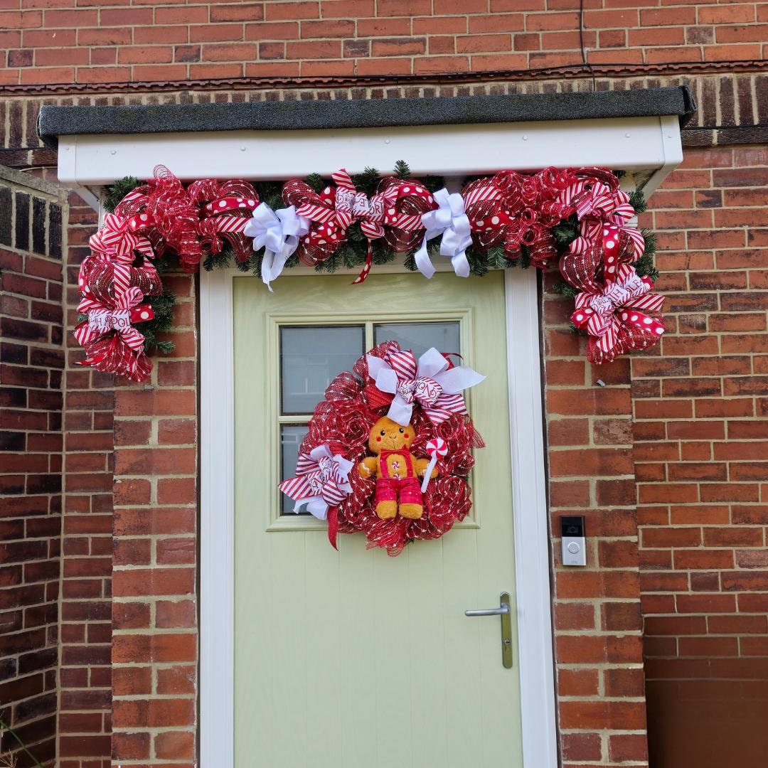 Candyland Christmas Front Door, Candy Cane and Gingerbread, Candy Cane ...