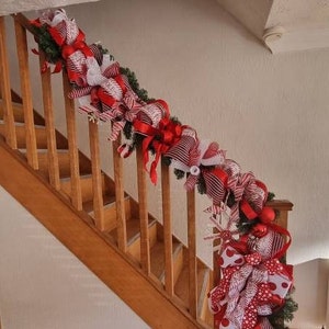 Red & White Candy Cane Garland/american Giant Candy Themed Christmas ...
