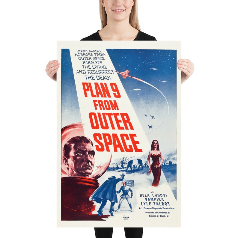 Plan 9 From Outer Space (1959) Vintage Movie Poster - Etsy