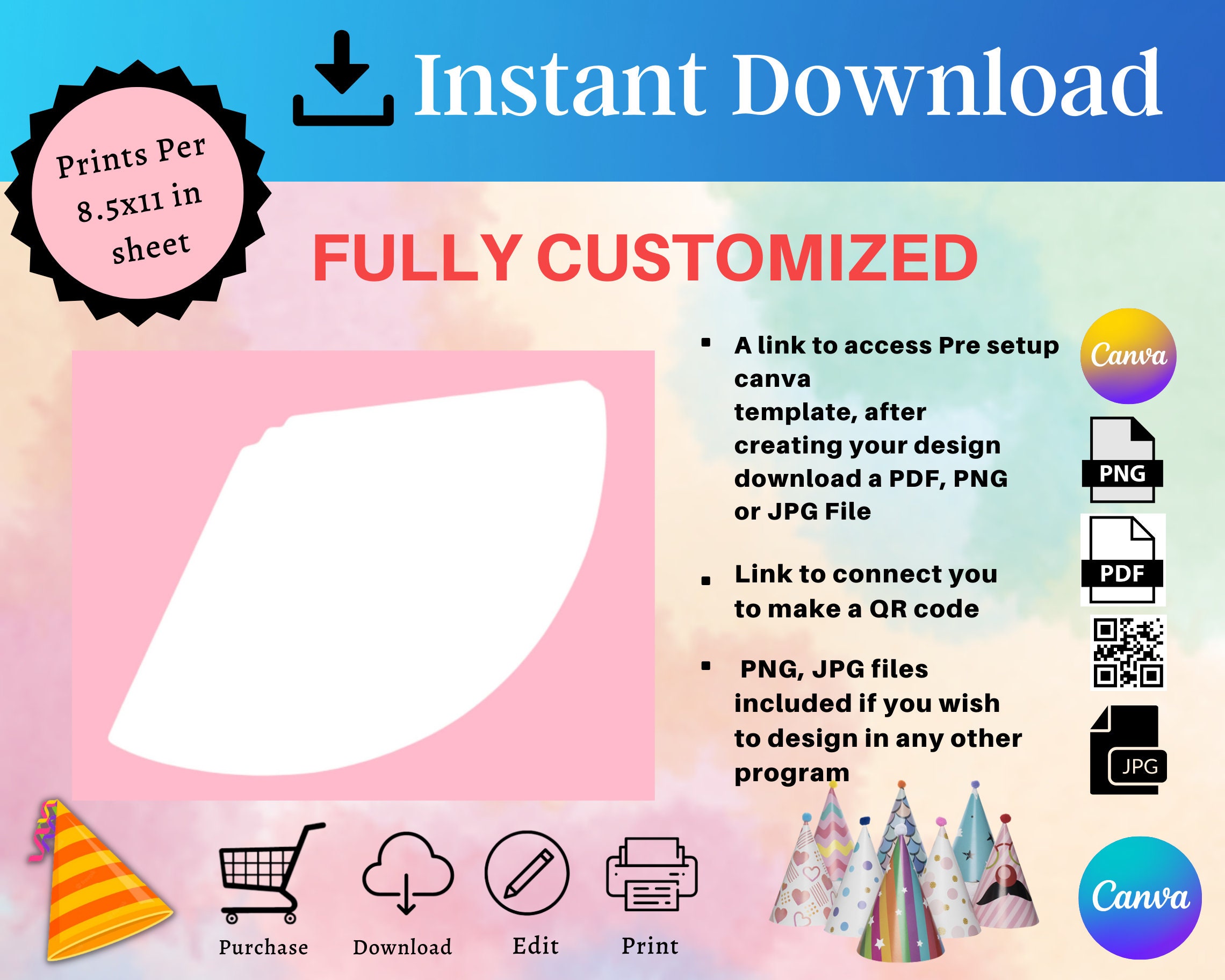 Party Hat Template Birthday Hat Template Party Template - Etsy Australia