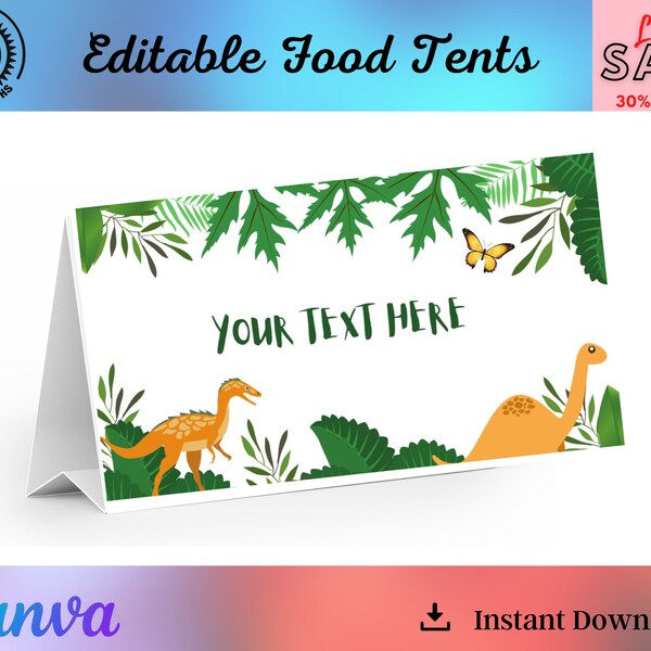 Dinosaur Food Labels - Etsy