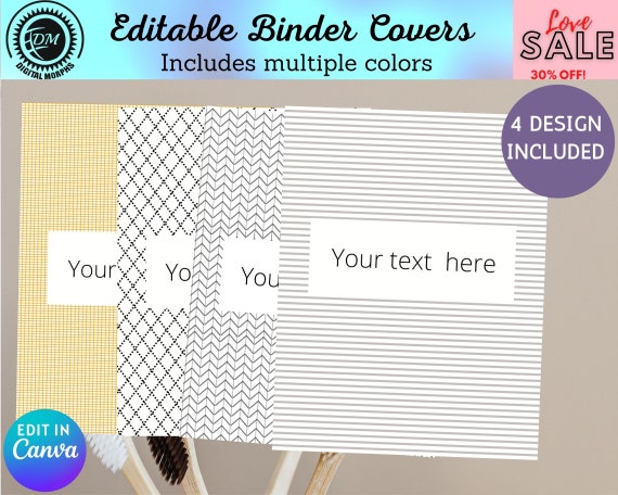 Editable Binder Covers Binder Covers Personalized Good Notes - Etsy